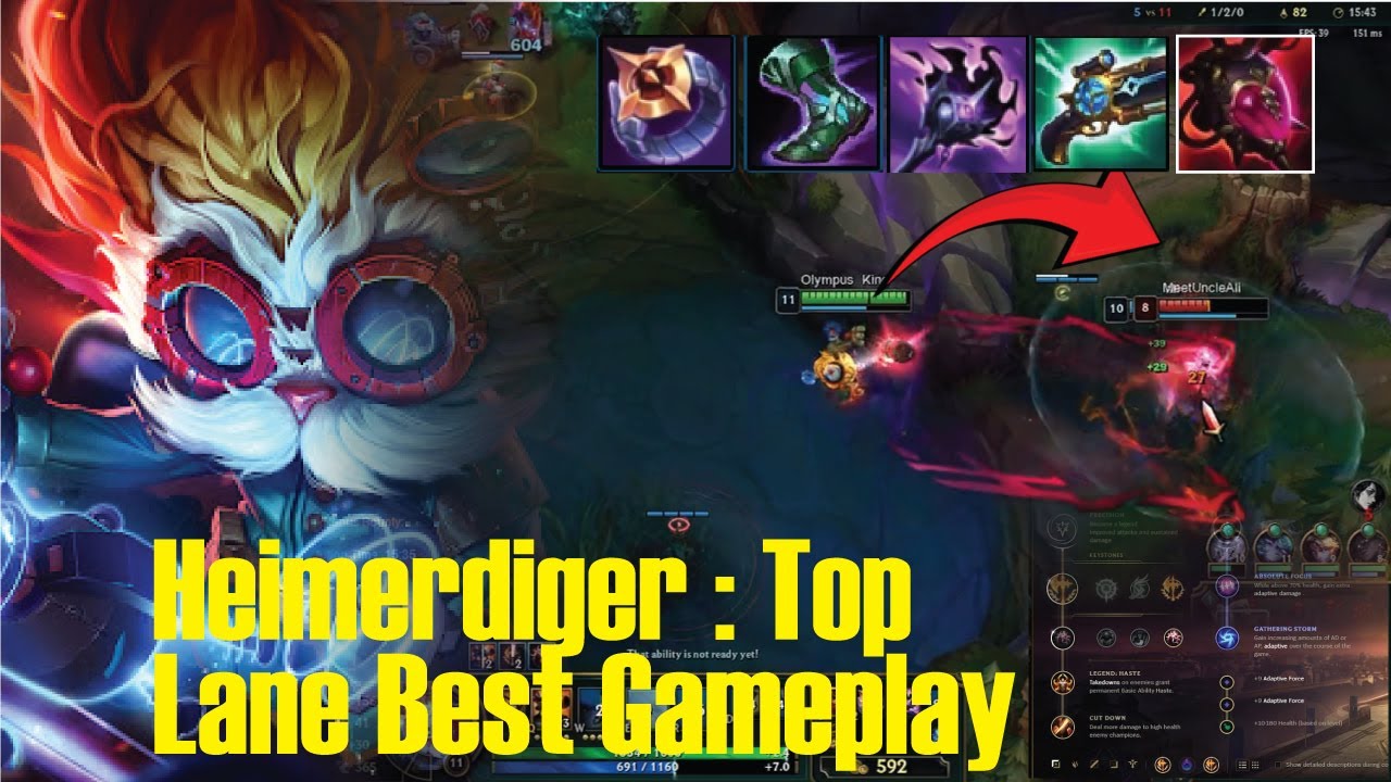 Heimerdinger Top Lane Ranked Gameplay + Epic Team Fight [7/8/5] League ...
