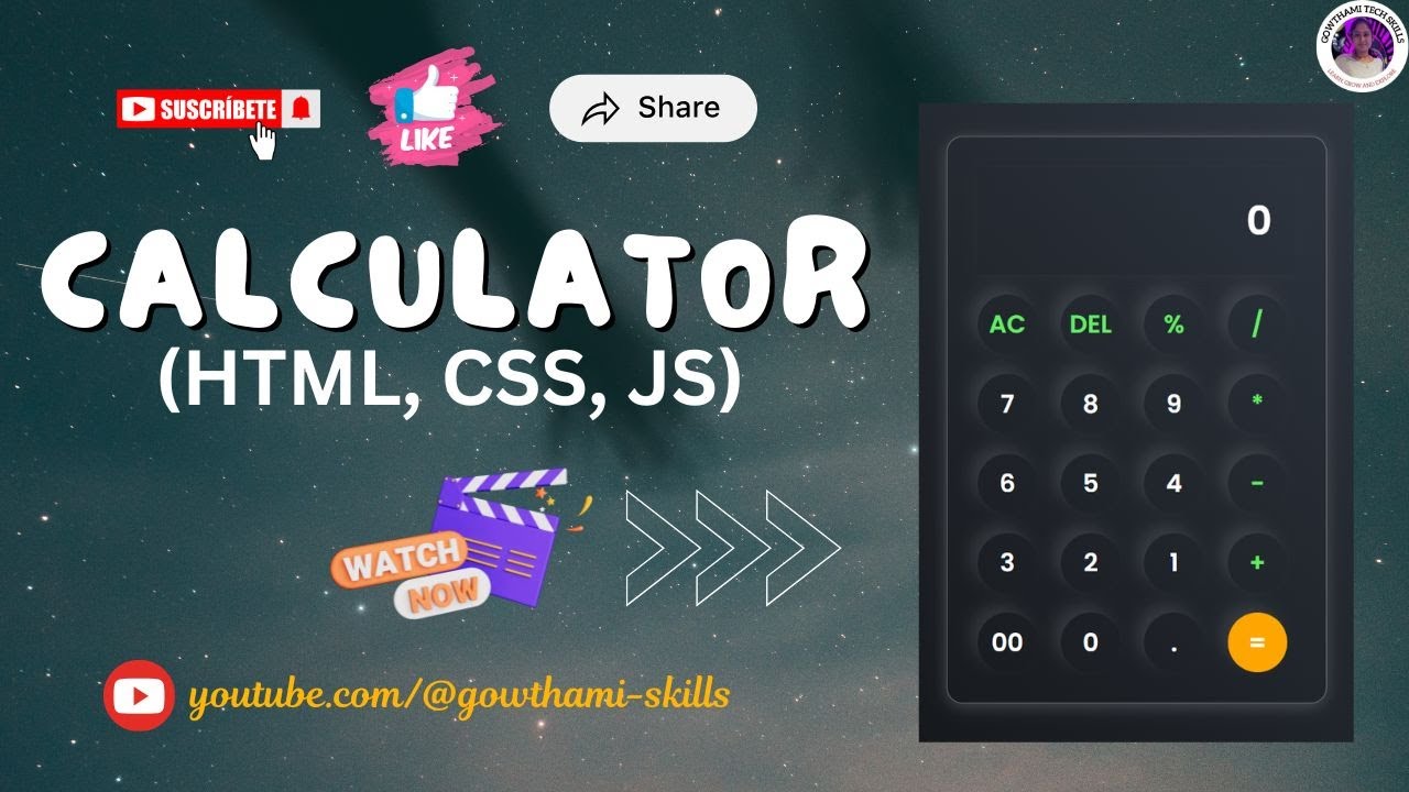 Lecture 6 Calculator Application Using Html Css Js Youtube 2527