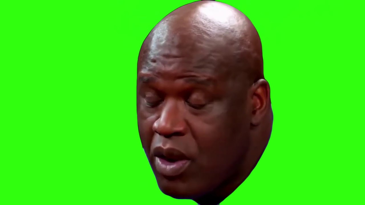 Shaq O'neal eating wing meme only head Green screen - YouTube