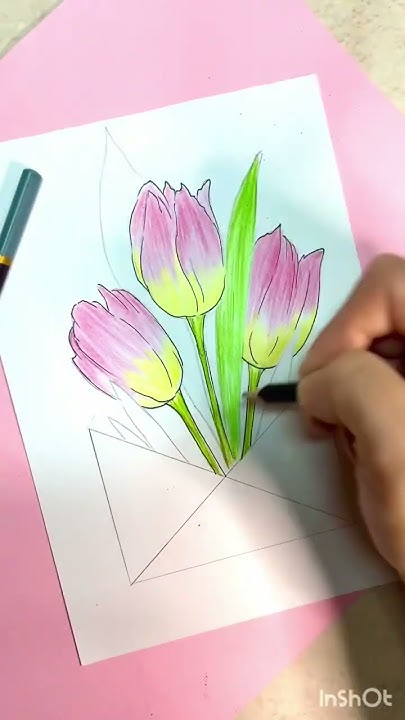 🇺🇦Кольорові олівці Як намалювати тюльпани Shorts Art Artist Youtube