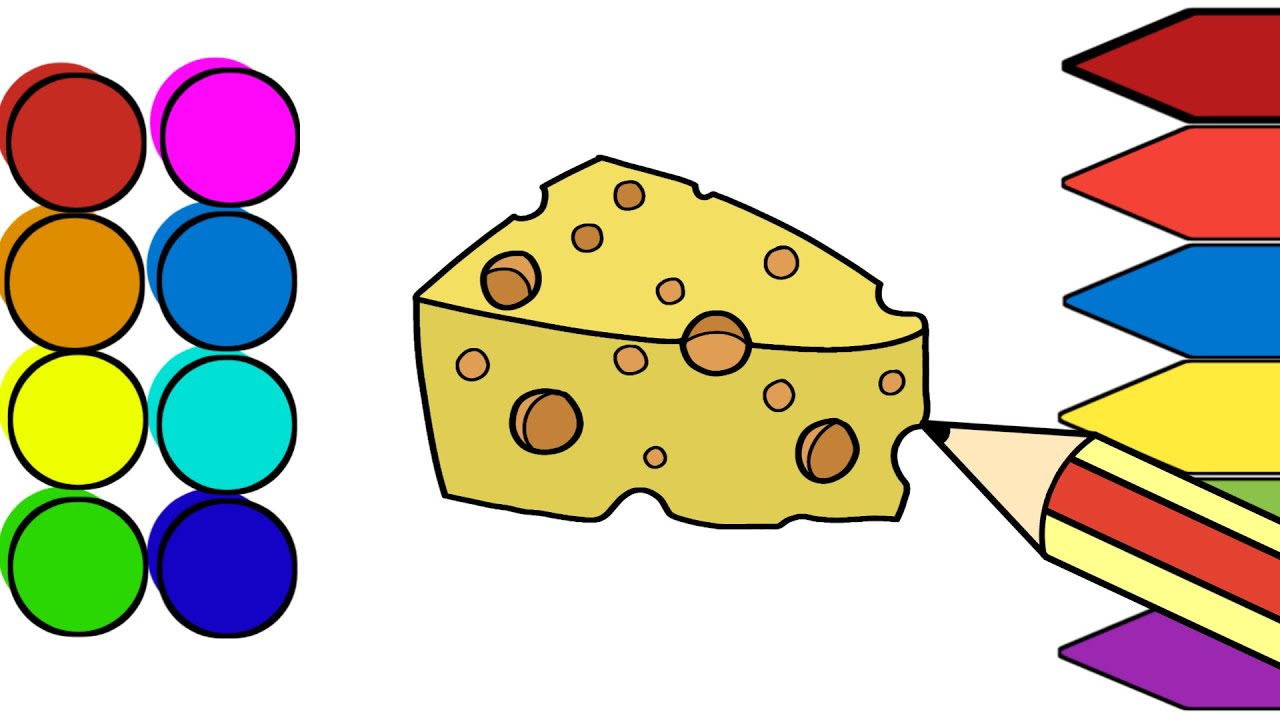 cara mengambar keju |how to draw cheese #drawing #keju #coloring - YouTube
