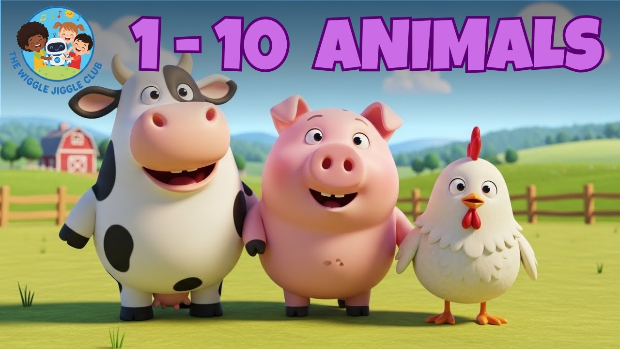Counting Animals on the Farm Song | Learn to Count 1-10 with Farm ...