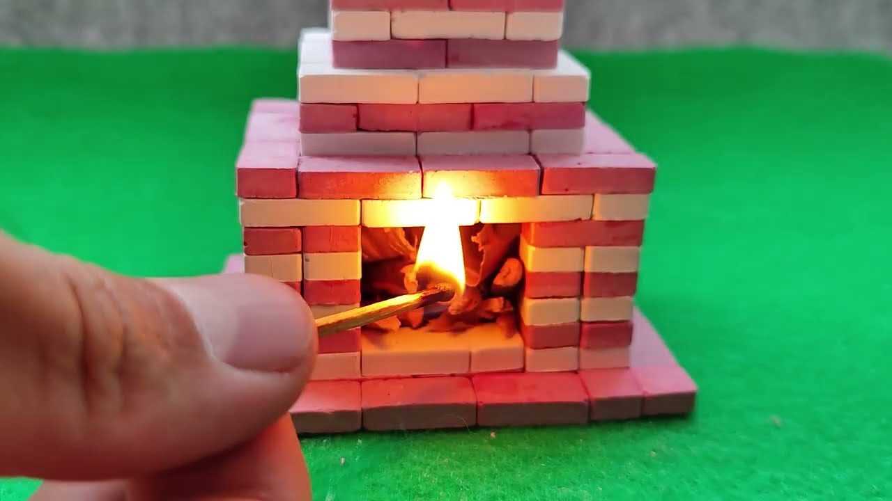 Making a Miniature Chimney in 2 Minutes / Making Amazing Mini Fireplace ...