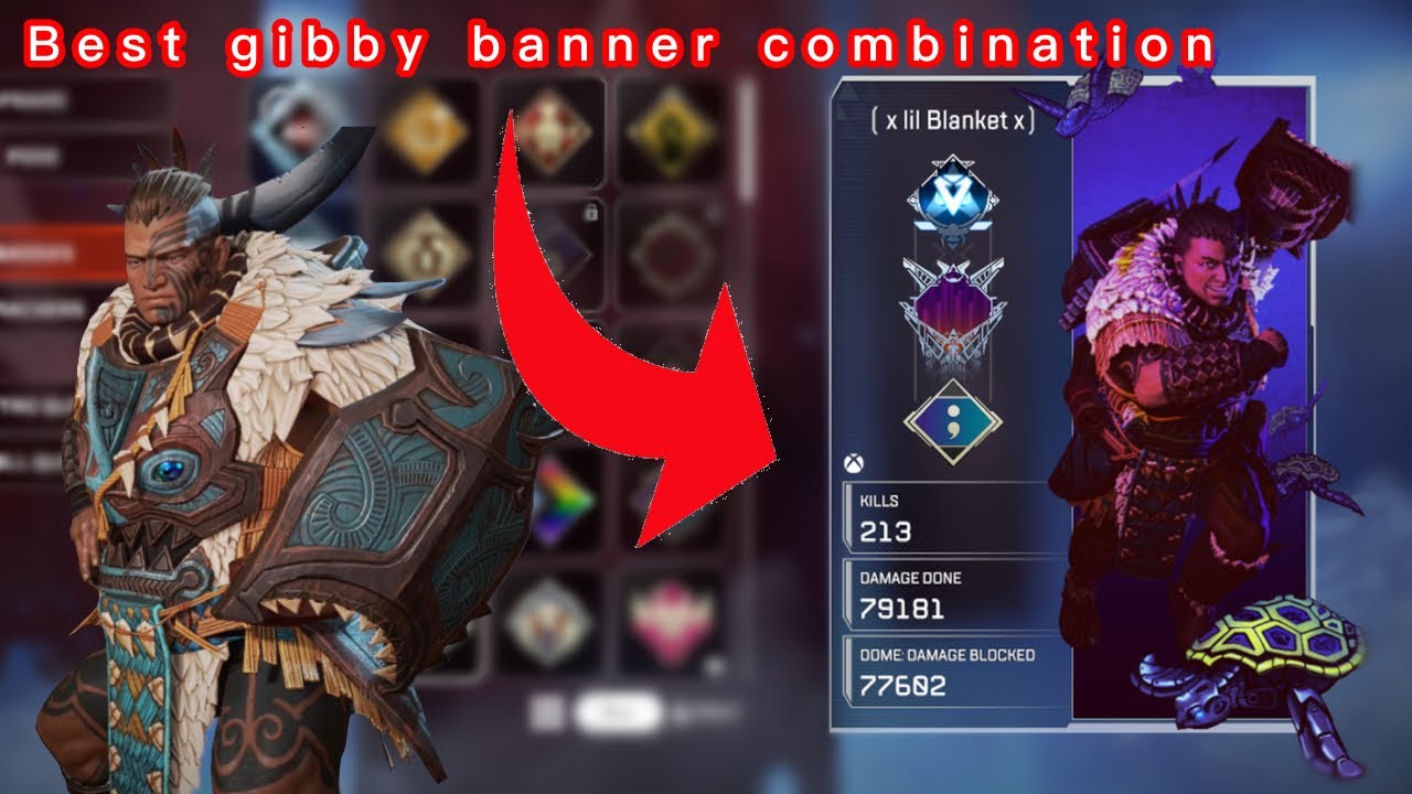BEST GIBBY BANNER COMBINATION apex legends - YouTube