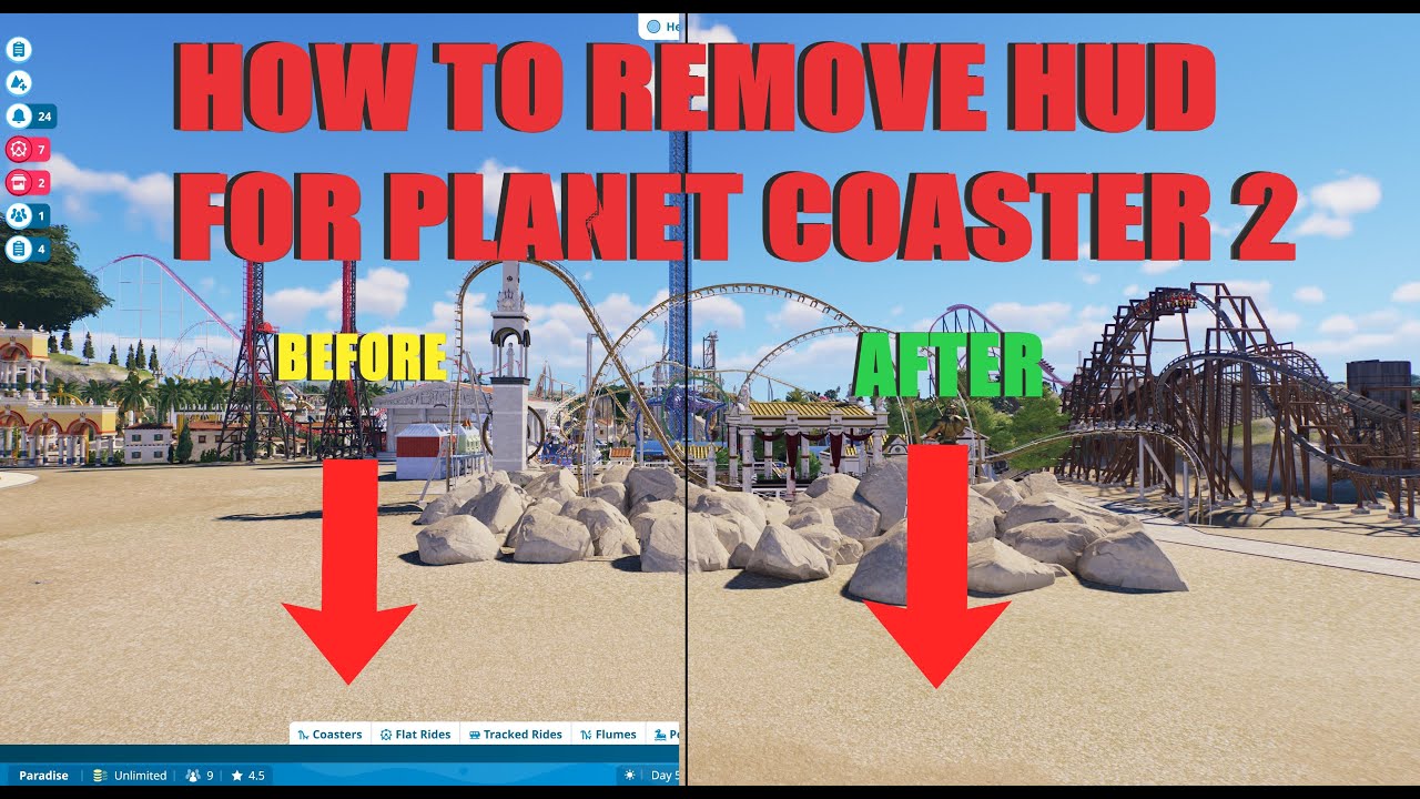 How To Remove Hud/Toolbar (Planet Coaster 2) - YouTube