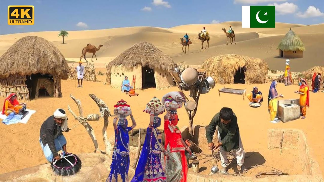 Awesome Desert Village Life in Pakistan | Primitive Life in Mud house ...