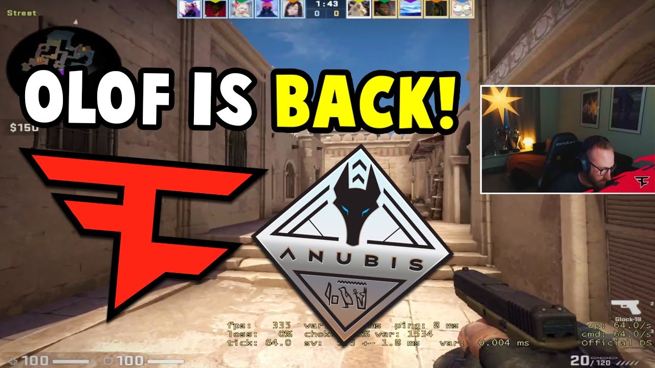 FaZe olof FIRST GAME BACK IN OVER TWO YEARS! 🔥 (New MM Rank on Anubis ...