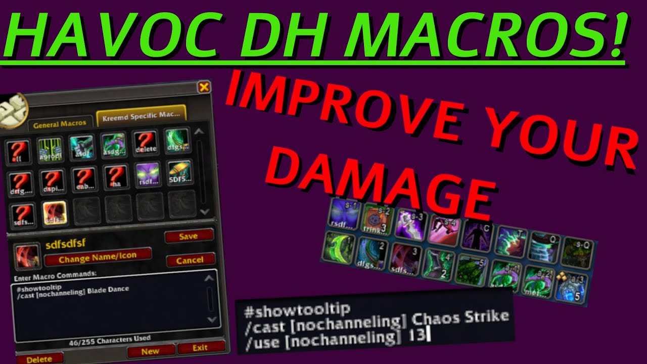 Useful macros to improve gameplay! - Havoc Demon Hunter Dragonflight 10.1.5 - YouTube
