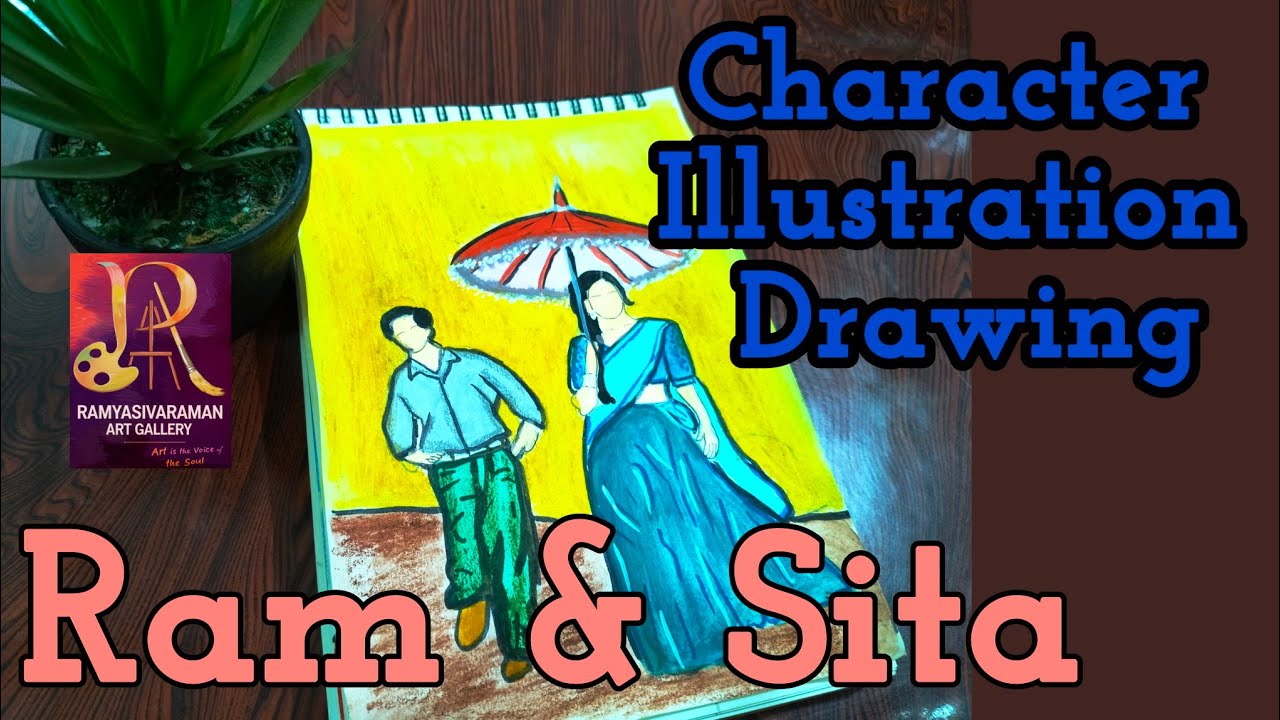 Step-by-Step Drawing: Ram and Sita from *Sitaram* Movie | Character ...
