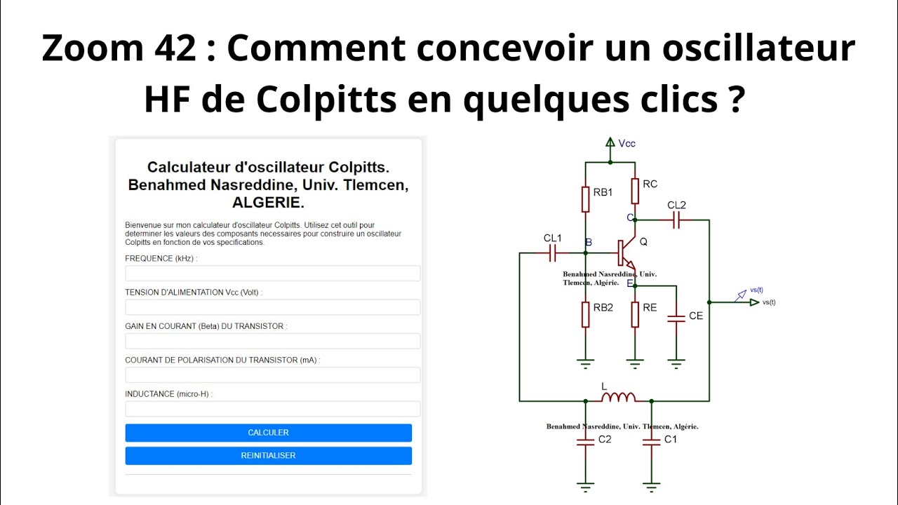 Zoom 42 : Comment concevoir un oscillateur HF de Colpitts en quelques clics ? - YouTube