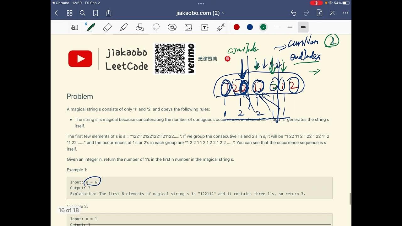 贾考博 LeetCode 481. Magical String - YouTube