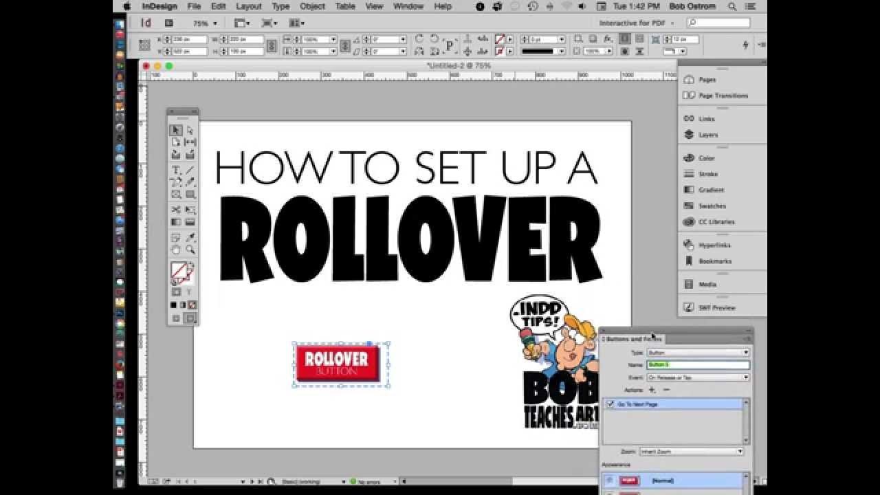 Creating a Rollover Button using InDesign - YouTube