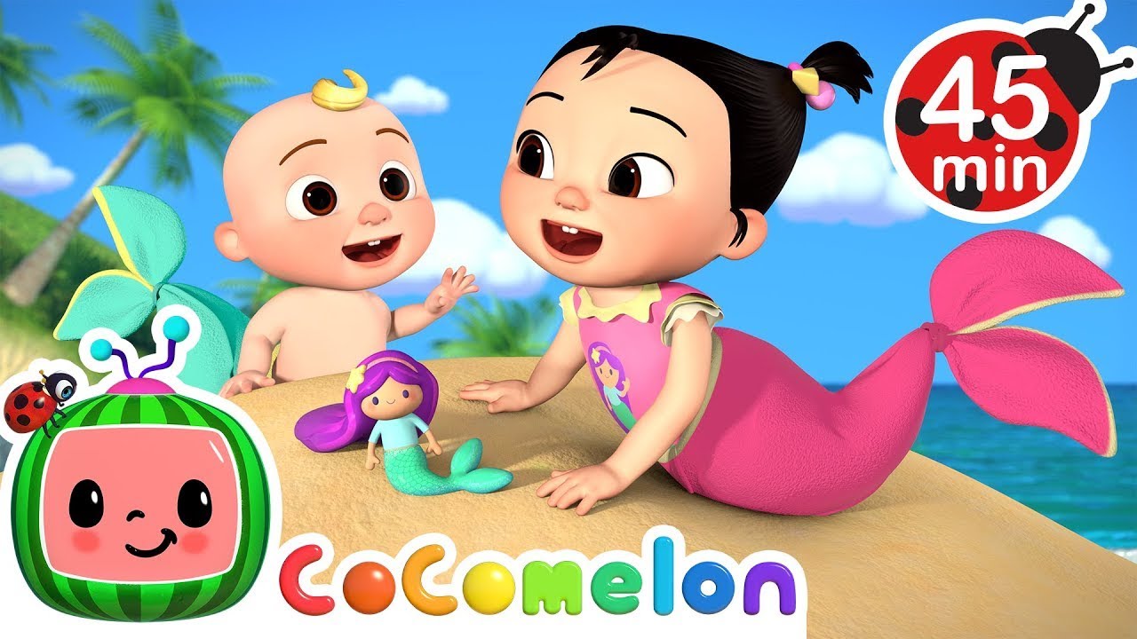 Mermaid at the Beach Song + Baby Shark | CoComelon Nursery Rhymes ...