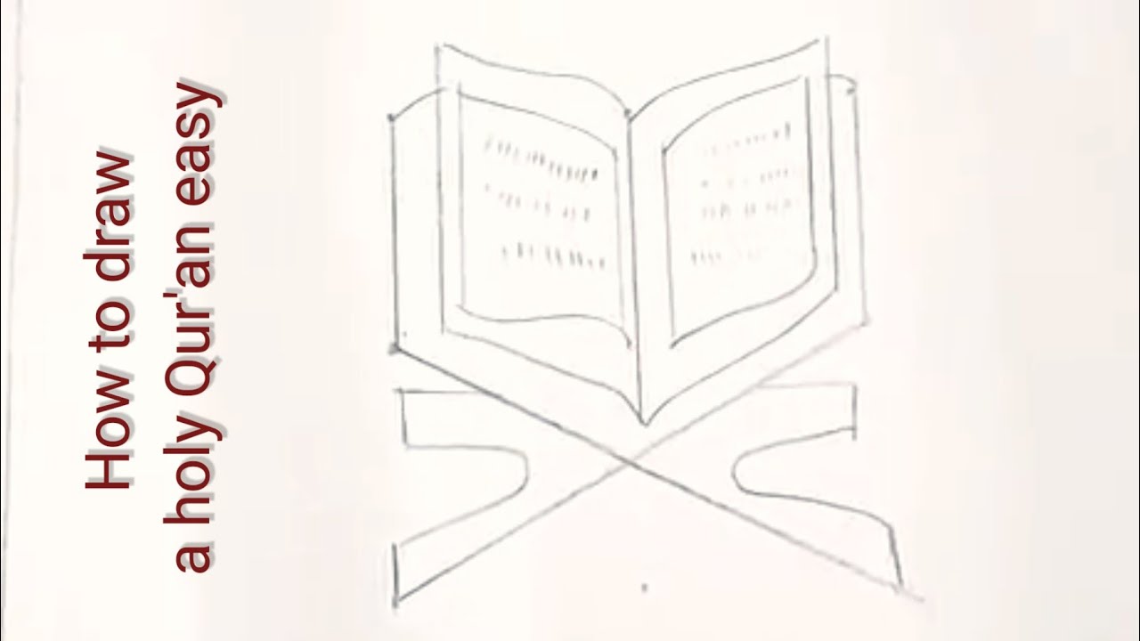 How to draw Quran easy step by | Al Quran Drawing Tutorial | Art ...