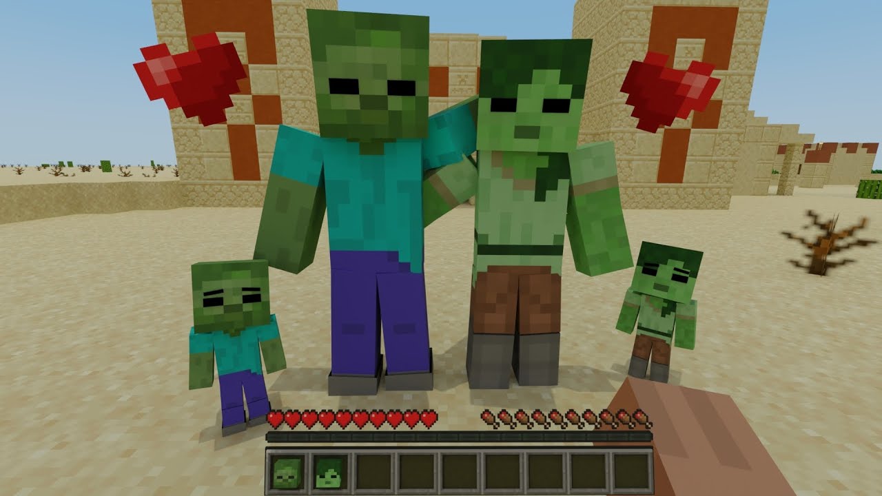 How to Get Zombie Family in Minecraft - YouTube