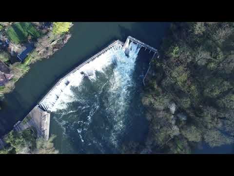 Boulters Lock Weir Ray Mill Island Maidenhead Riverside 4k Drone Aerial Video Footage 2021