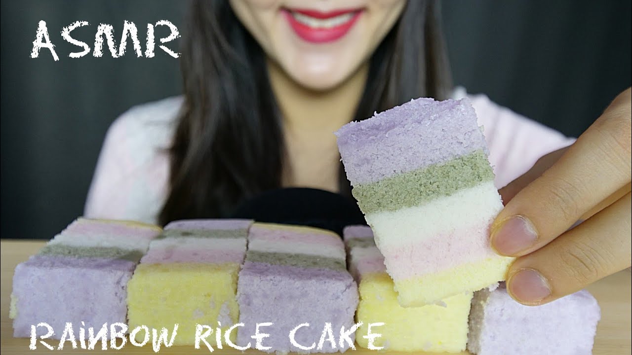 ASMR RAINBOW RICE CAKE 무지개떡 리얼사운드 | Eating Sounds | Eating Show(No ...
