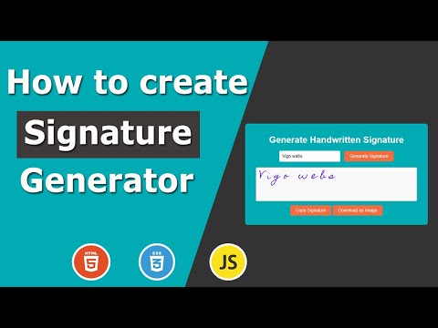 How to create Signature Generator | JavaScript | CSS3