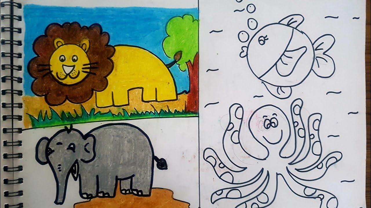 #easy drawing#land animals#wateranimals#step by step drawing - YouTube