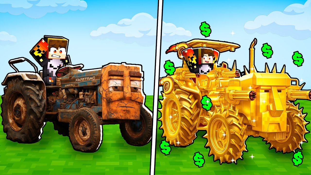 DIRT VS GOLD TRACTOR IN BUILD A TRACTOR !!!! - YouTube