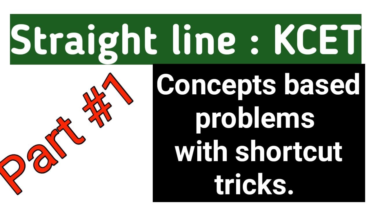 Part 1 straight line concept based problems with solutions explained ...