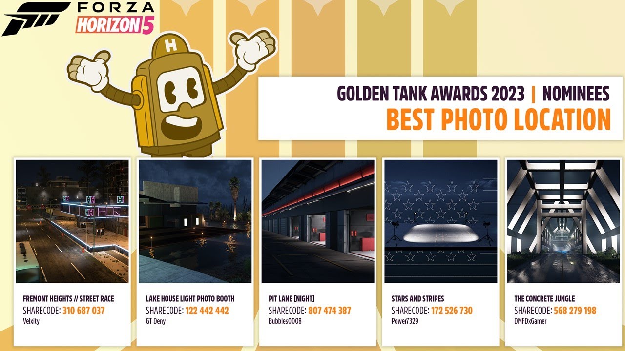 FORZA HORIZON 5 - GOLDEN TANK AWARDS 20223 - NIMINADOS EN LA CATEGORÍA ...