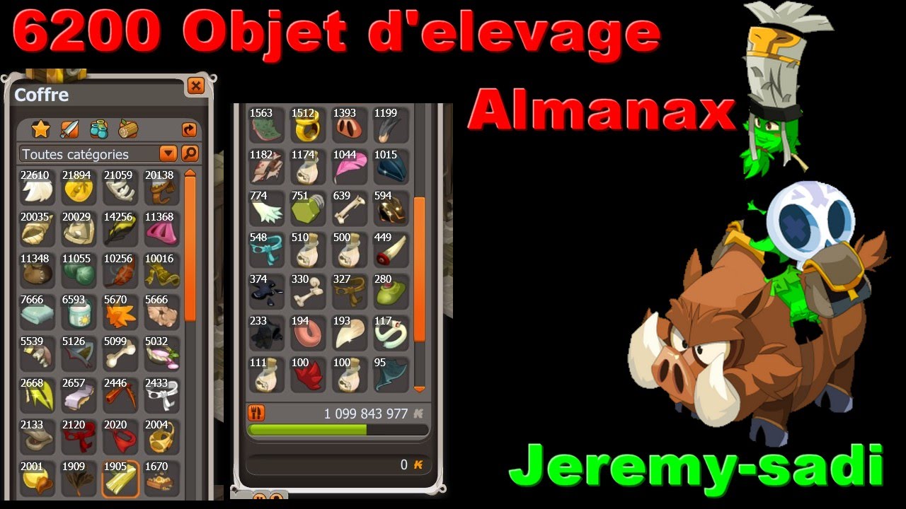 [Dofus] Jeremy-sadi - Almanax + 6200 Objets = Centaines de millions de ...
