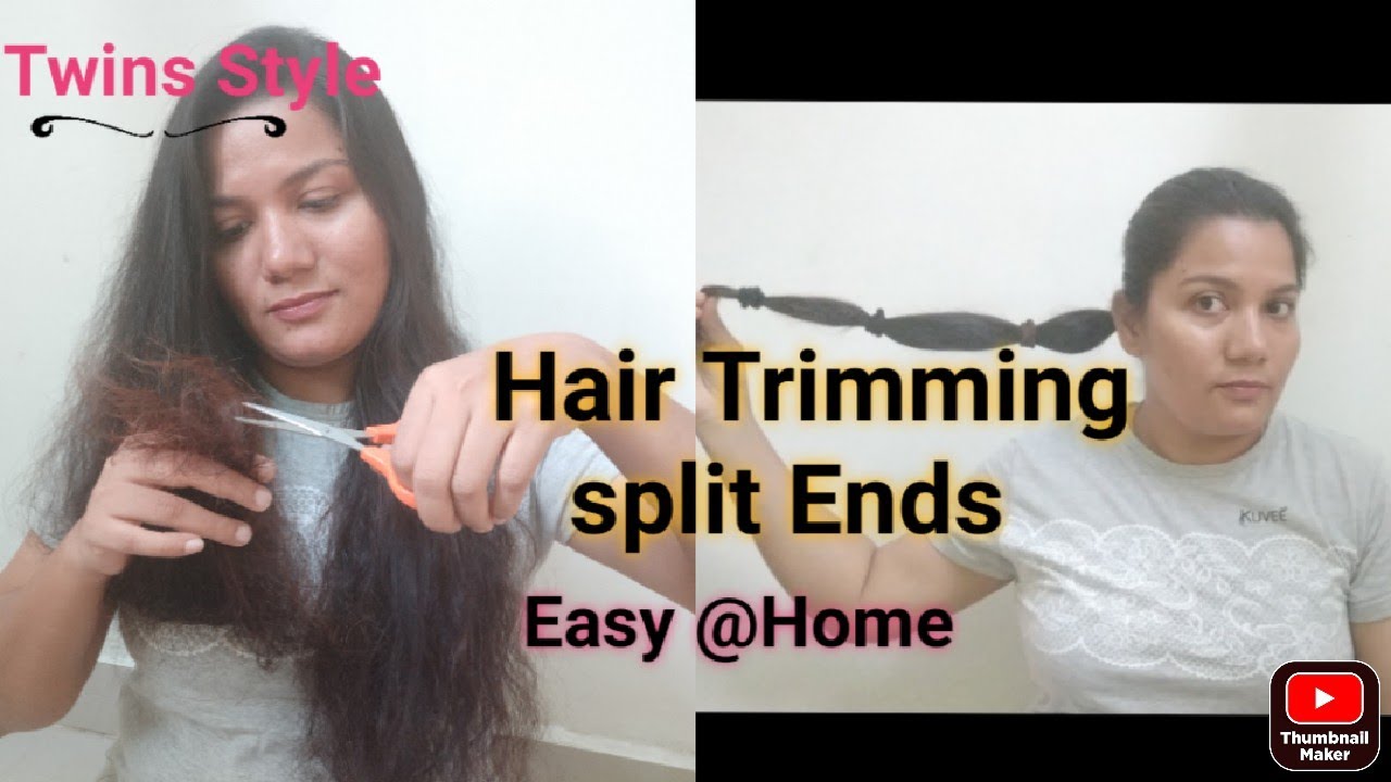 Easy way to Trim split Ends at home l Hacks for cutting split Ends ...