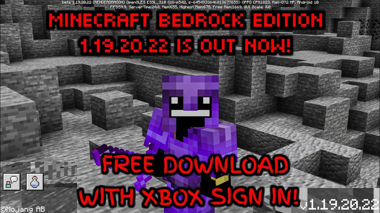 Minecraft APK Bedrock Edition 1.19.20.22 Free download | With Xbox Sign ...
