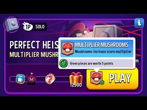 Multiplier Mushrooms Green +5 Perfect Heist Solo Challenge 12500 Cleo ...