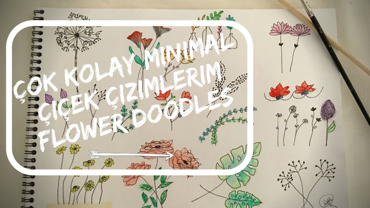 Çizimi kolay ve zevkli doodle çiçek / Flower Doodles - YouTube