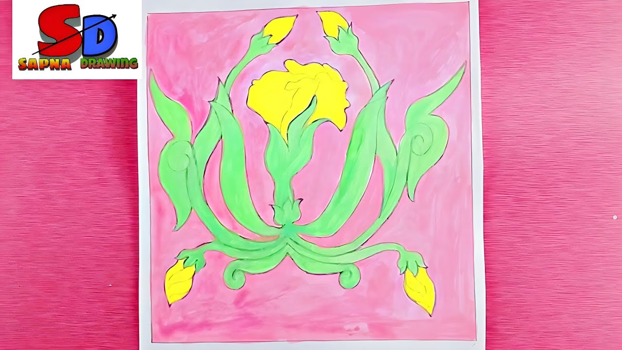 how to draw a beautiful rangoli flower - Drawing easy | pencil drawing ...