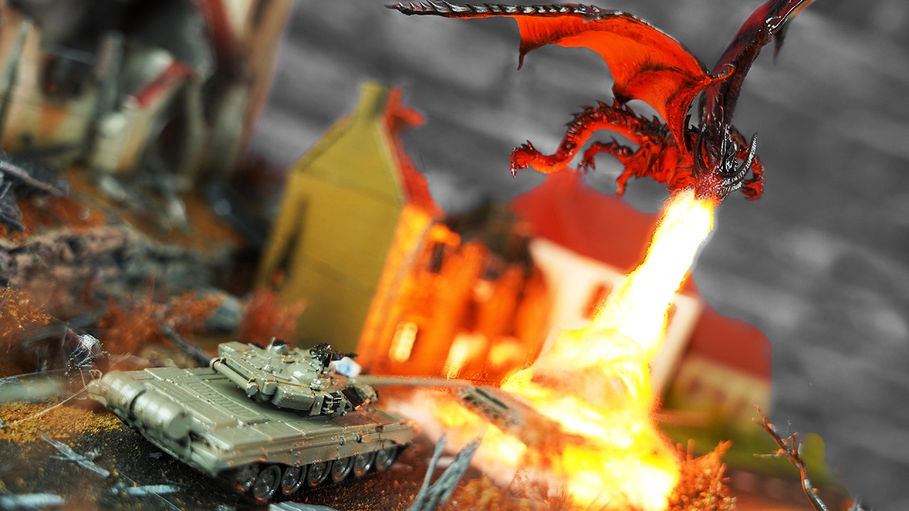 DRAGON VS TANK-War scene Diorama - YouTube