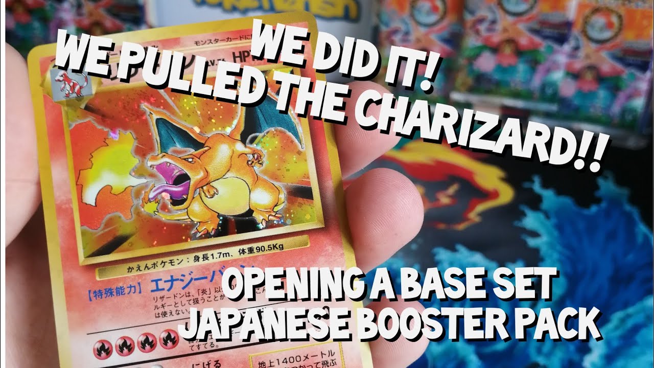 WE PULLED THE CHARIZARD!! Pokemon Base set Japanese booster pack ...