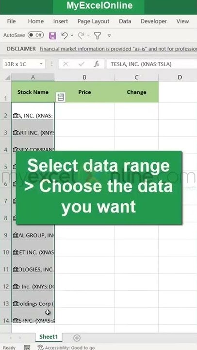 Real time Stock Data in Excel! 🤑 #shorts - YouTube