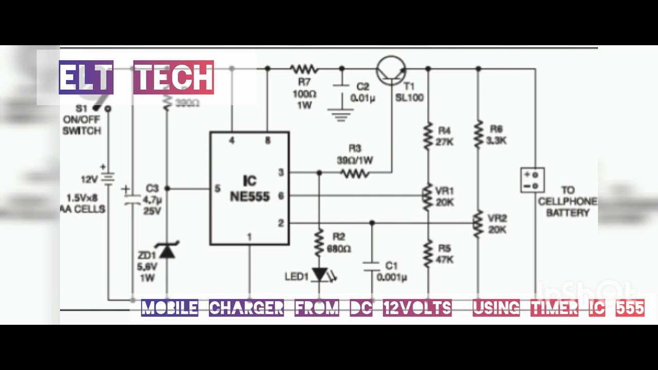 Mobile charger using timer ic 555 Dc mobile charger - YouTube