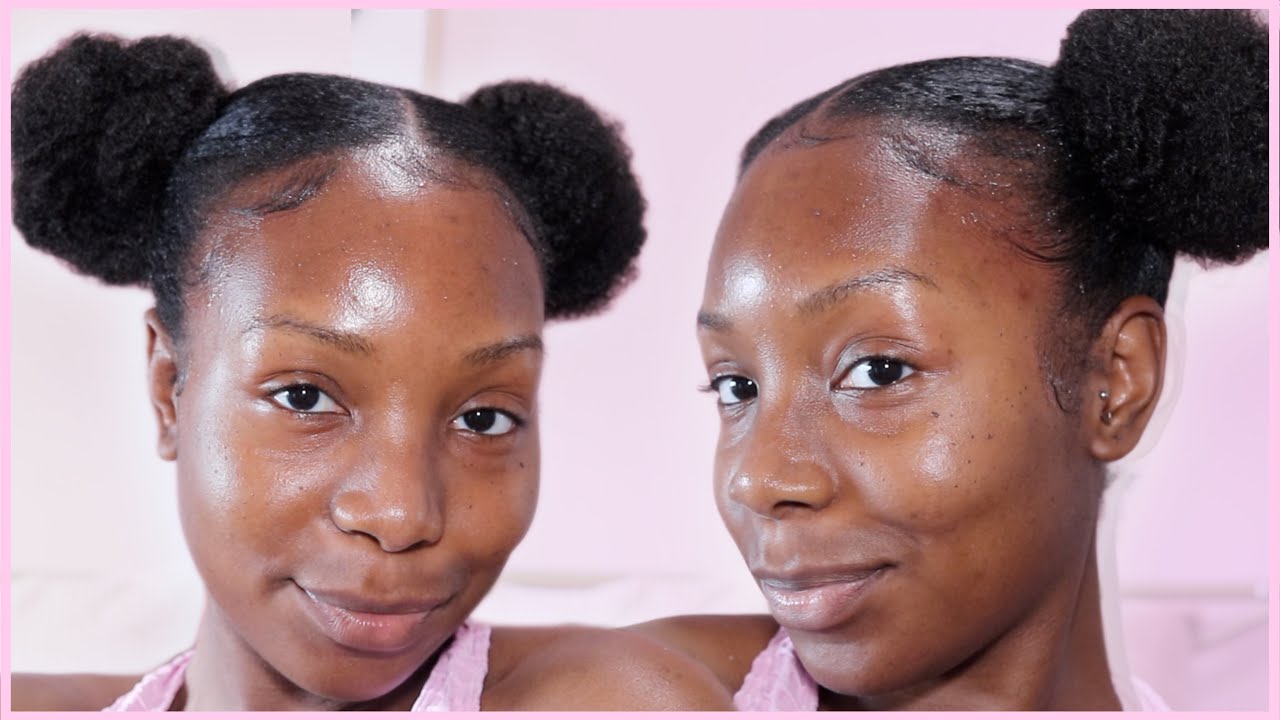 CUTE & EASY SPACE BUN PROTECTIVE STYLE ON NATURAL HAIR / QUICK 4C ...