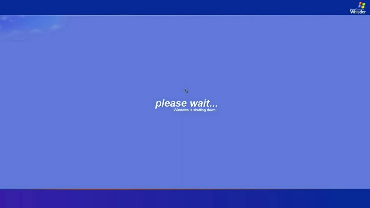 When you shutdown Windows Whistler beta 2 (with windows whistler sounds ...