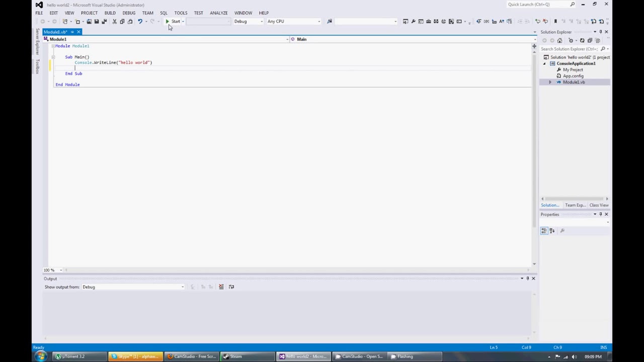 Hello World VB Console Application - YouTube