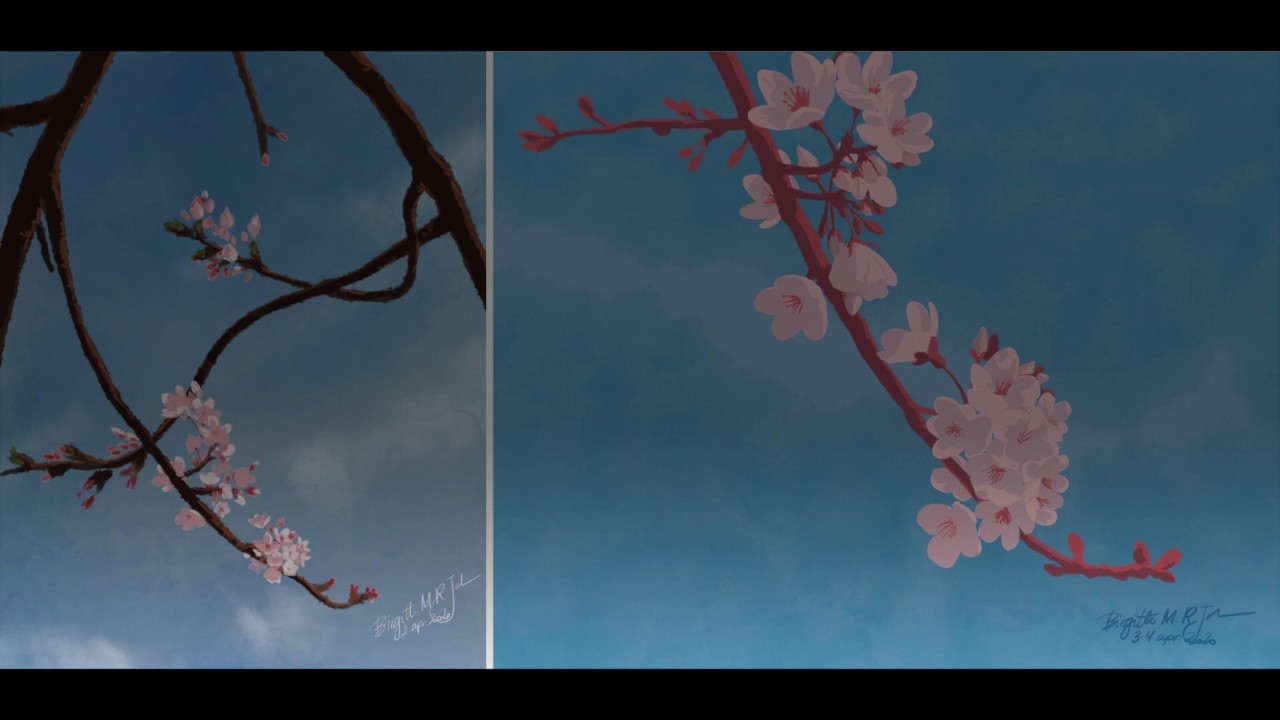 Sakura painting process - YouTube