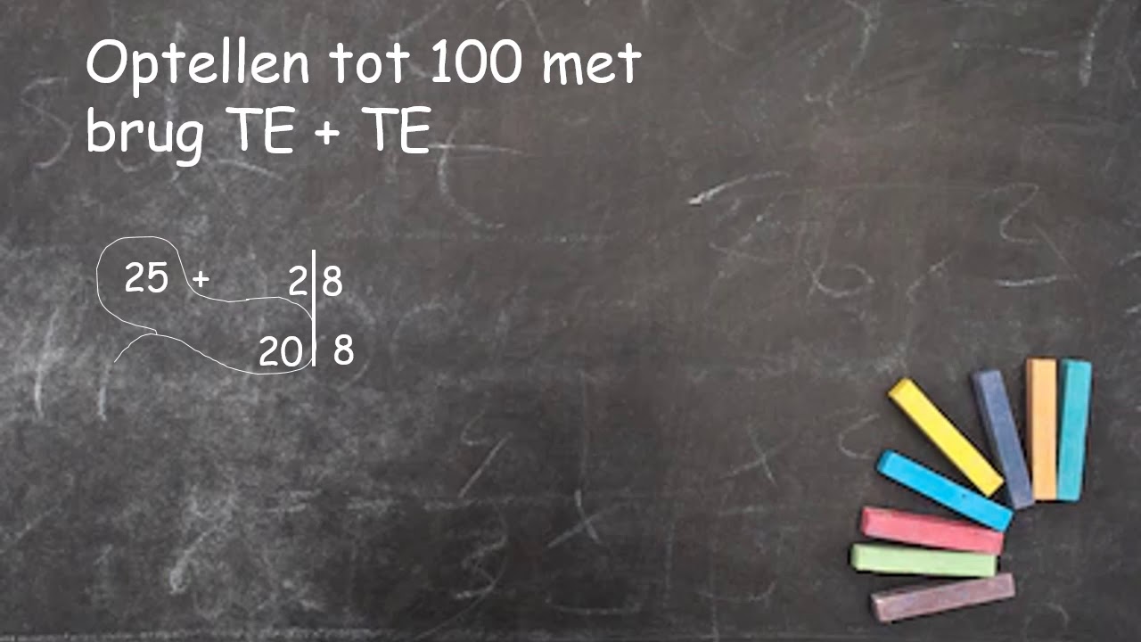 Optellen tot 100 met brug TE+TE - YouTube