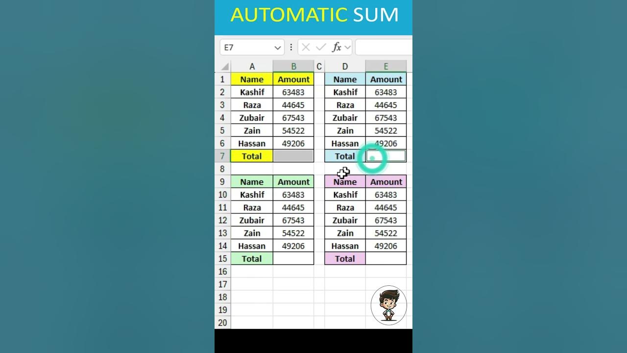 Automatic SUM in Excel#exceltutorial#excel#shorts - YouTube