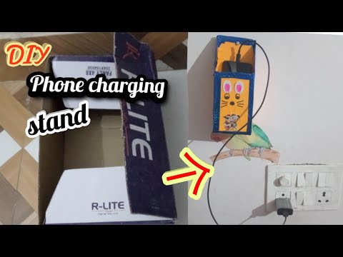 DIY: Mobile charging holder with waste cardboard box / Diy Mobile ...