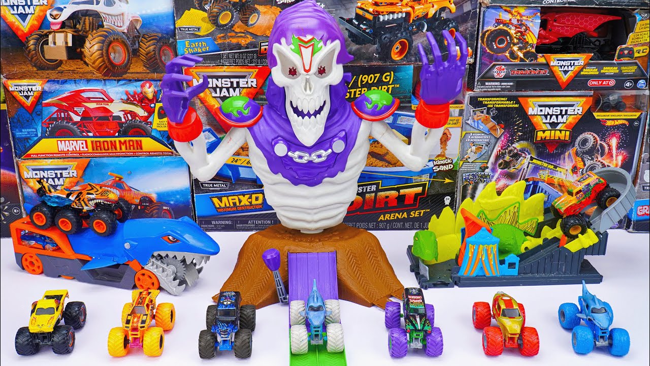 Monster Jam Collection Unboxing Review | Monster Jam Grim Take Down ...