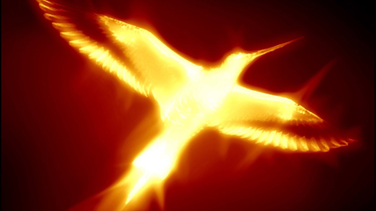 A shiny gold giant Phoenix in the sunset sky - YouTube