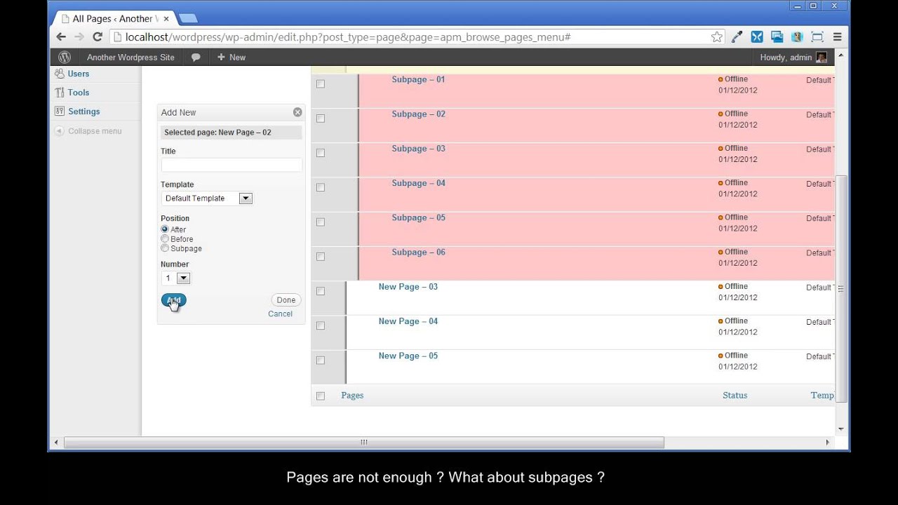 Advanced Page Manager - Rediscover Wordpress Pages... in 3 minutes ...