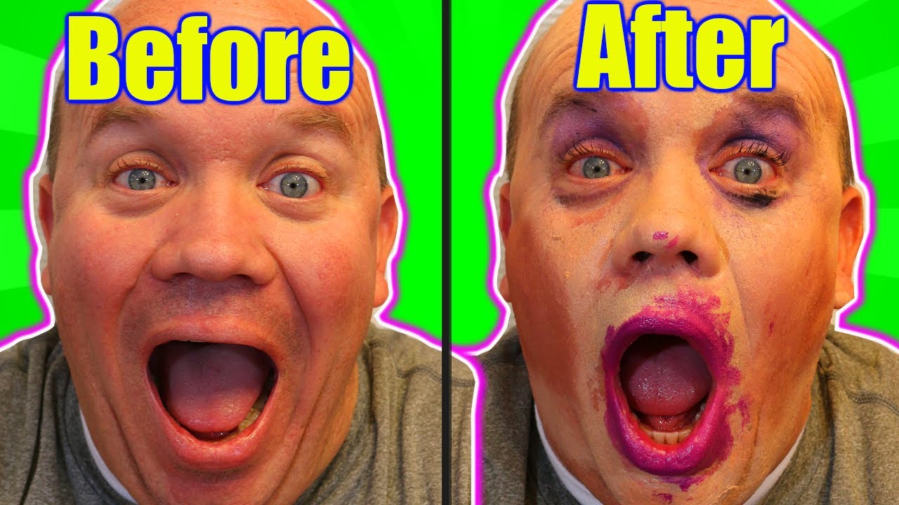 100 LAYERS OF MAKEUP! On DAD! - YouTube