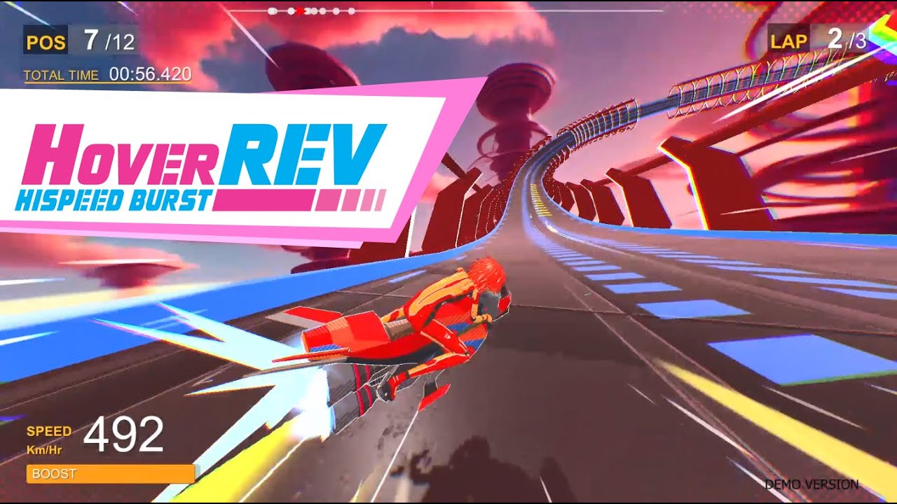 Hover REV Hispeed Burst, hover bike racing game, demo play ,red machine ...