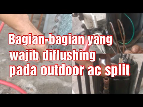 Cara flushing outdoor ac split full bersih - YouTube