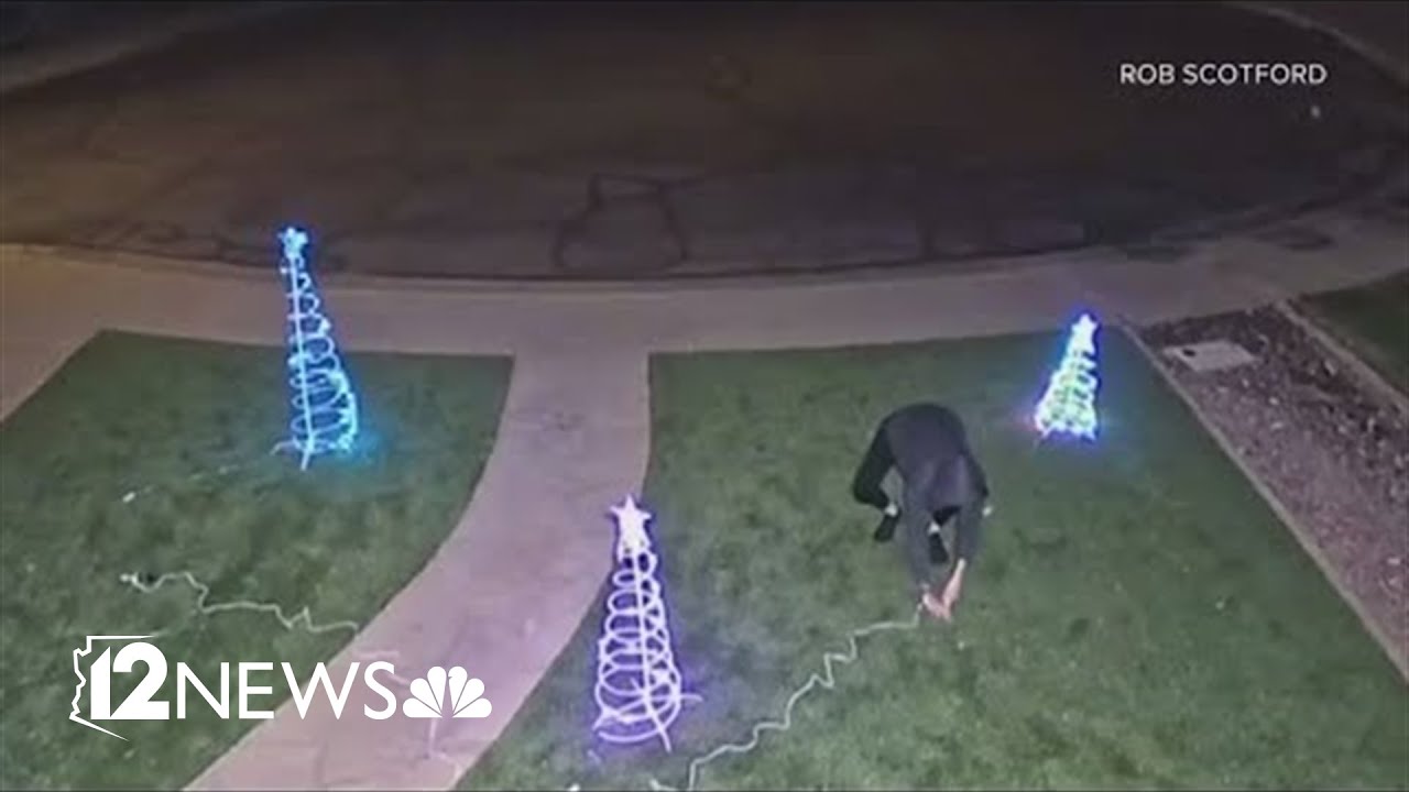 Gilbert Grinch steals Christmas decorations out of yard - YouTube
